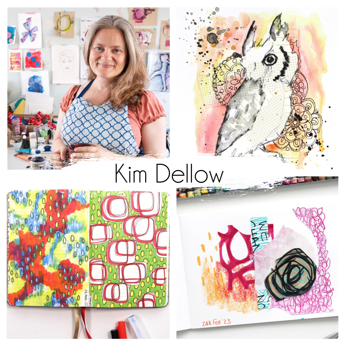 Expressive Colour Block Owl with Kim Dellow - Willowing Arts