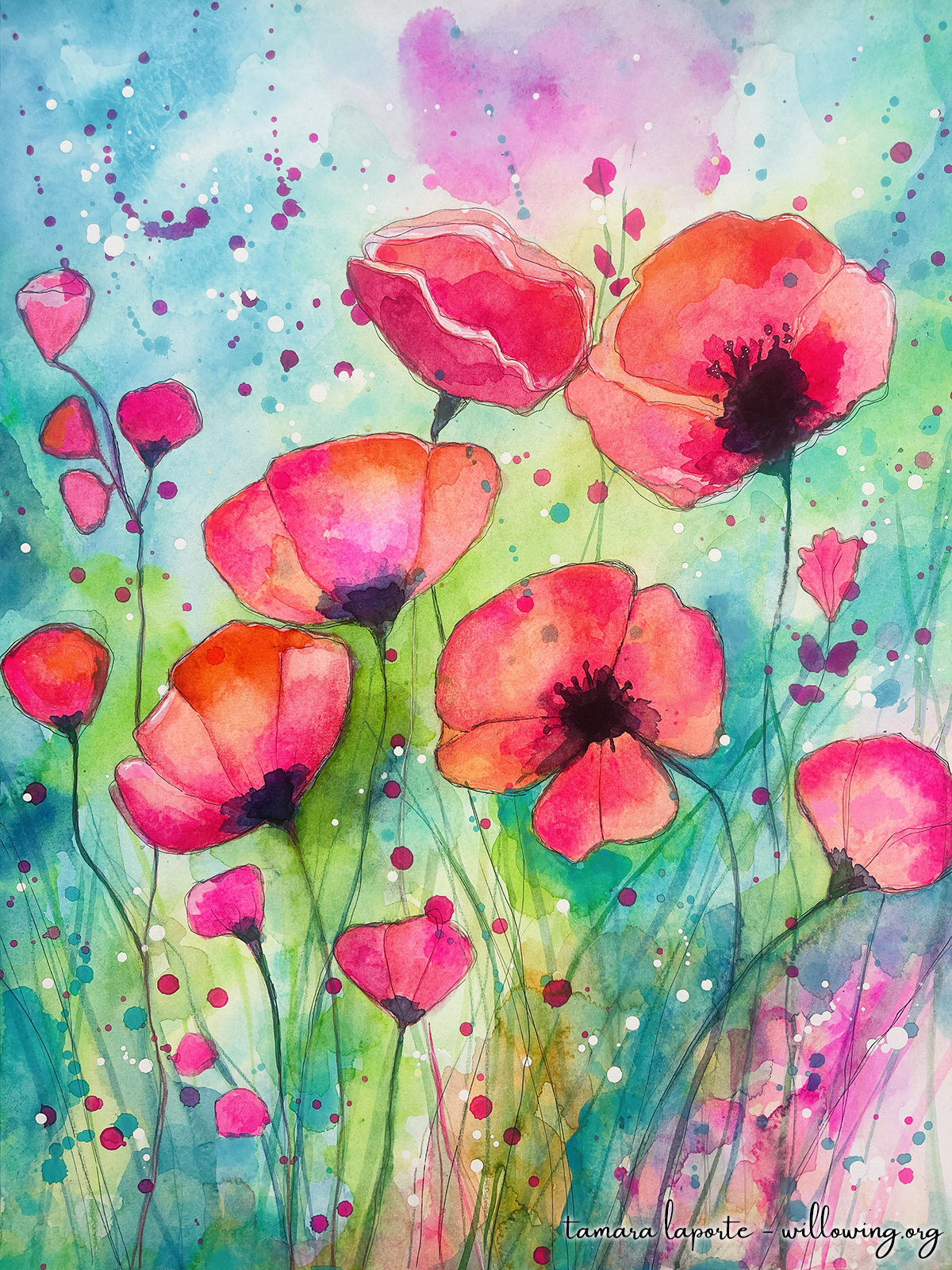 Poppies - Original Painting - Willowing Arts