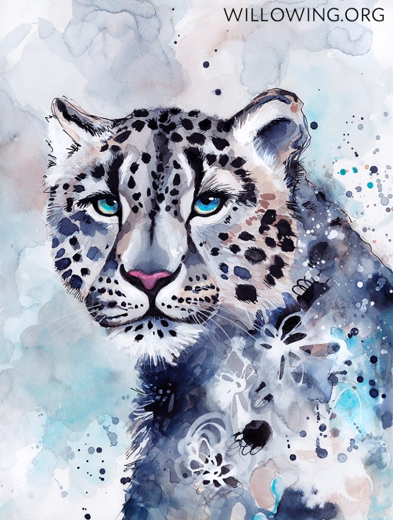 The Spirited Snow Leopard - Art Print - Willowing Arts