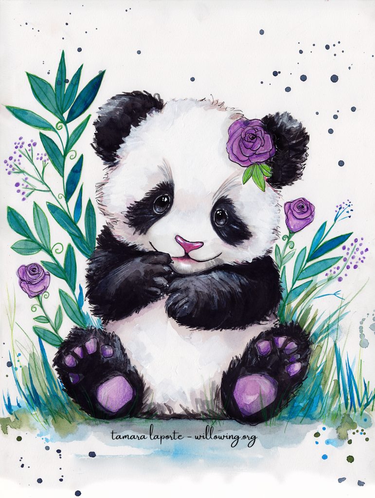 Adorable Panda - Original Painting - Willowing Arts