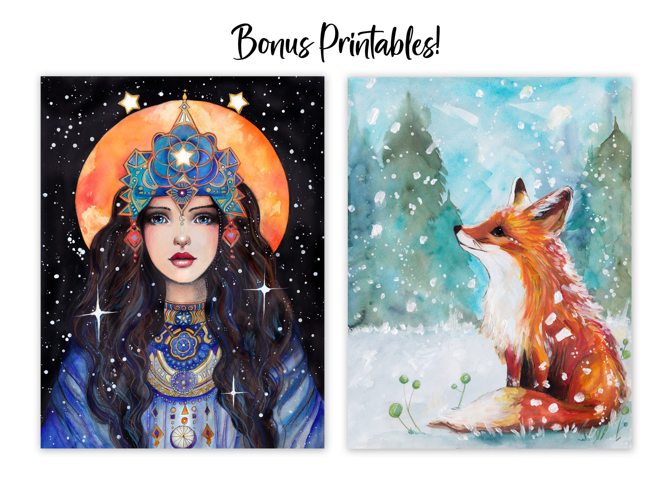 Bonus Prints - Moon Oracle + Wonder Fox - Willowing Arts