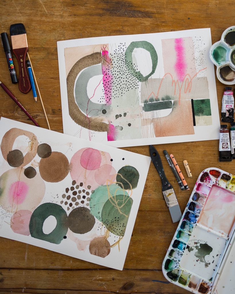 Flowing Abstracts Watercolour & Mark-Making Exploration with Laura Horn - Willowing Arts